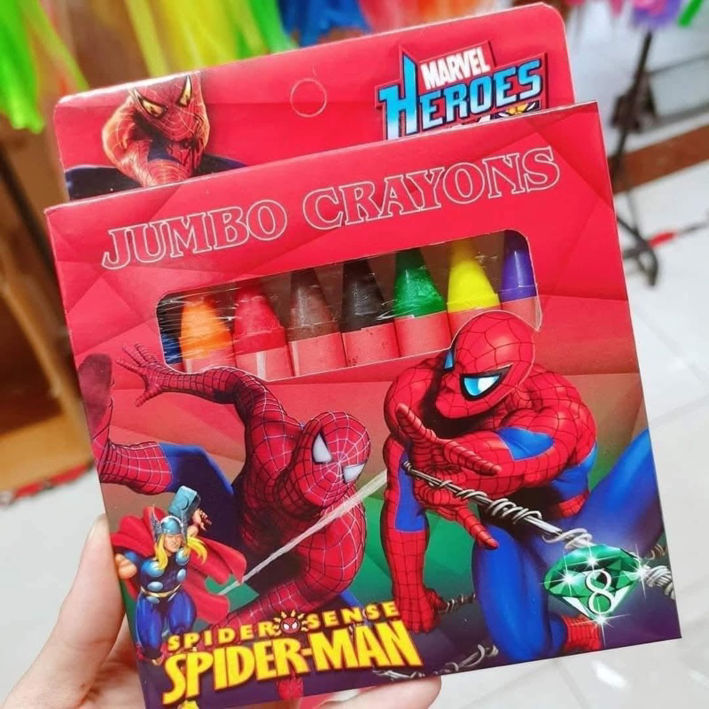 JUMBO CRAYONS 8colors with Cartoon Characters | Shopee Philippines