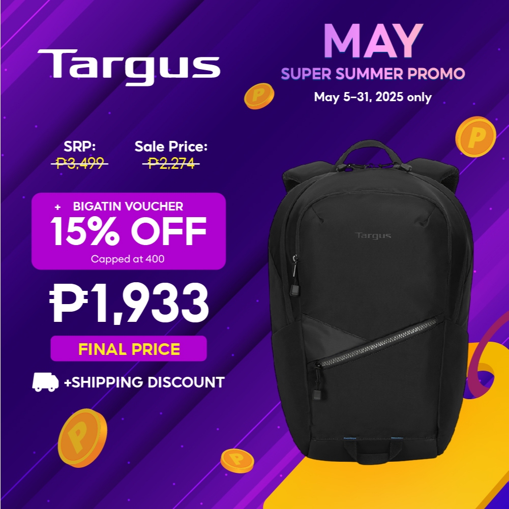Targus 15.6" Transpire Lightweight Water Resistant Backpack w/ Luggage ...