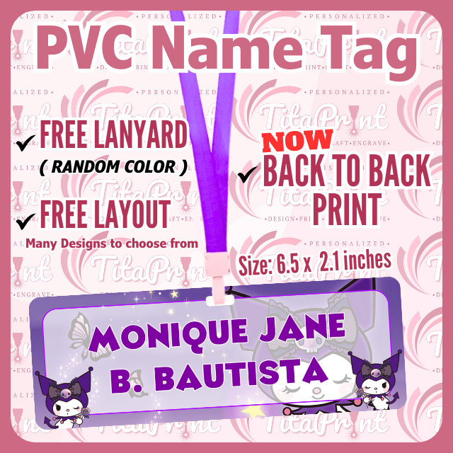 PVC Student Name Tag / Name Plate with Lanyard back to back | Shopee ...