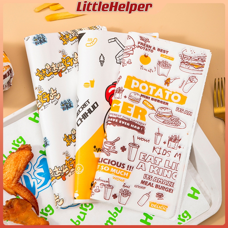 100pcs Baking Wax Paper Burger Sandwich Wrapper Paper Graham Bar ...