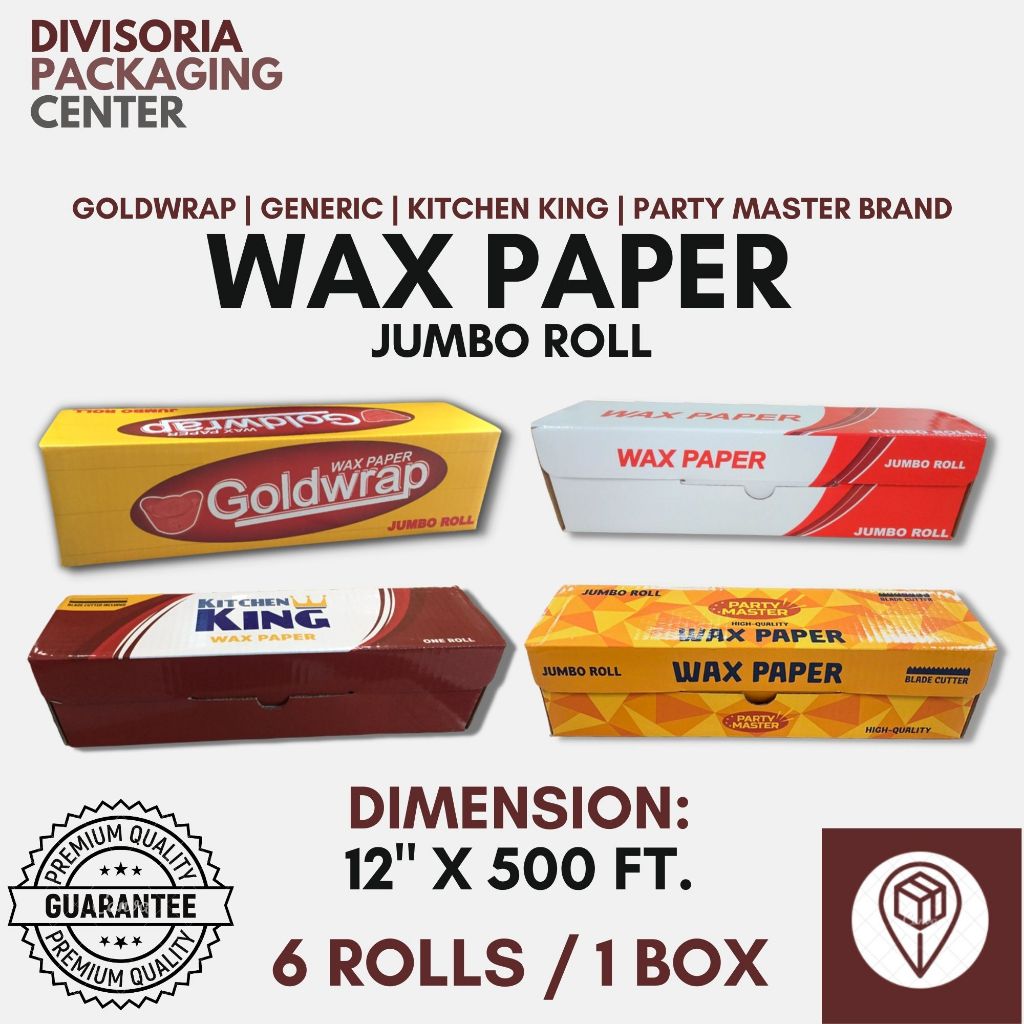 Wax Paper [6 rolls/1 Box] Goldwrap | Generic | Kitchen king | Party ...