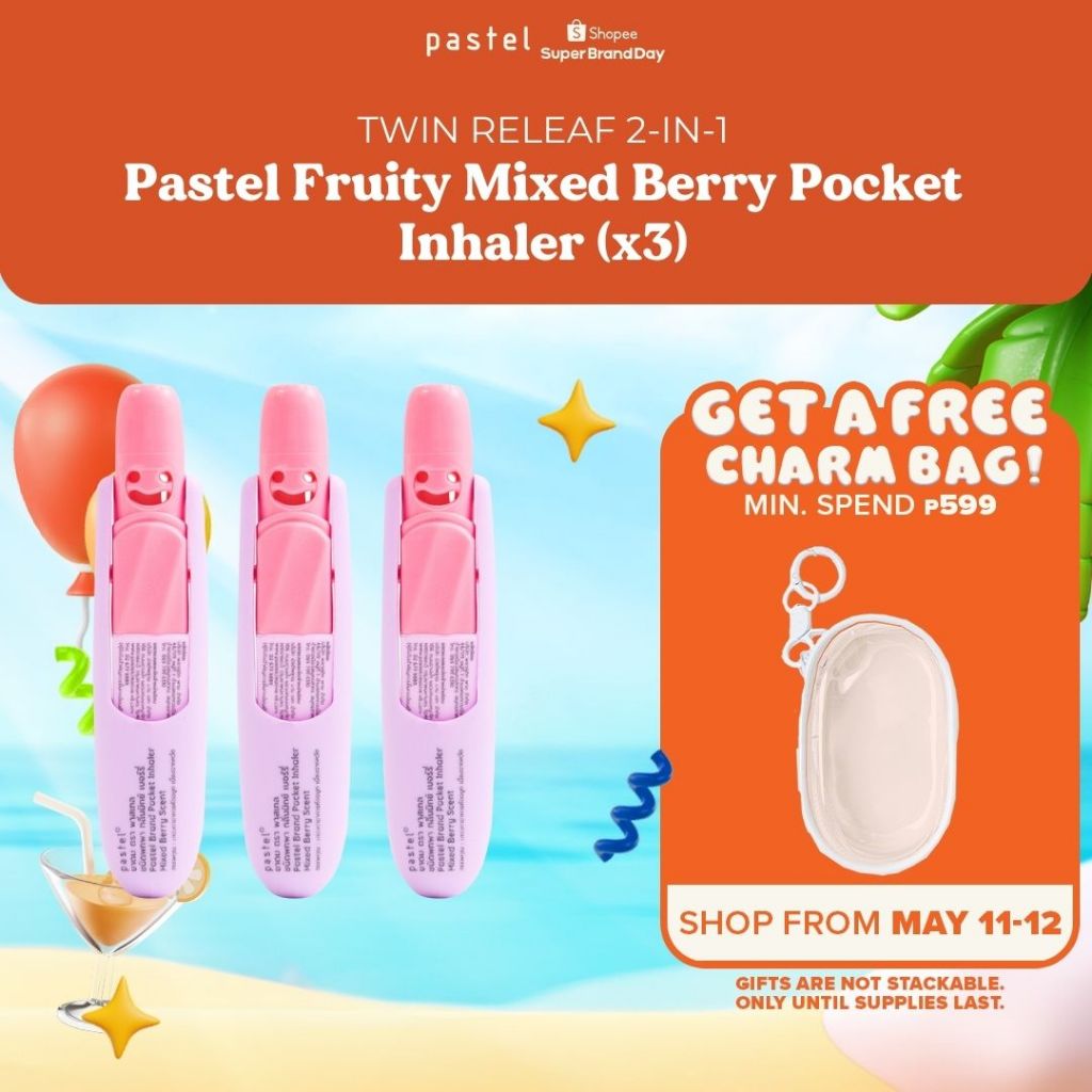 Fruity Mixed Berry Scent Pocket Inhaler (x3) (1.5ml each) [Menthol ...