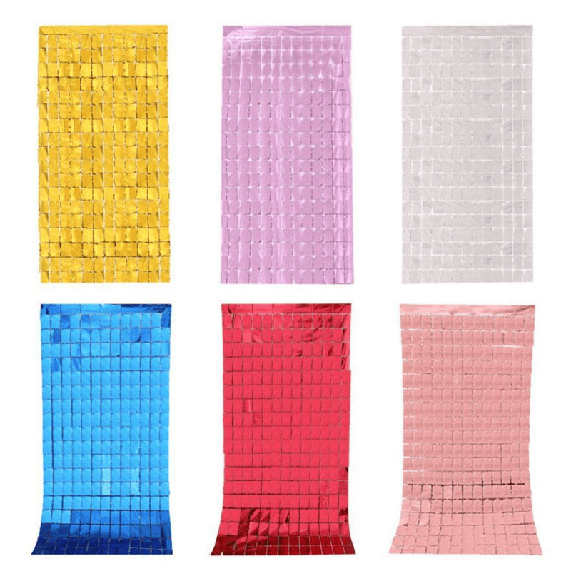 2Meters Laser Foil Curtain Backdrops Party Birthday Decoration Sequin ...
