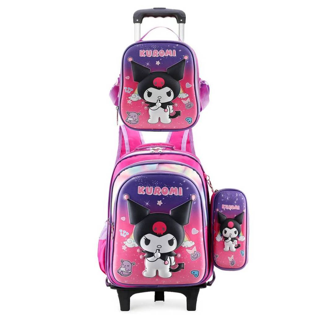 High quality 16 inch 3D labubu 3 in 1 children student schoolbag ...
