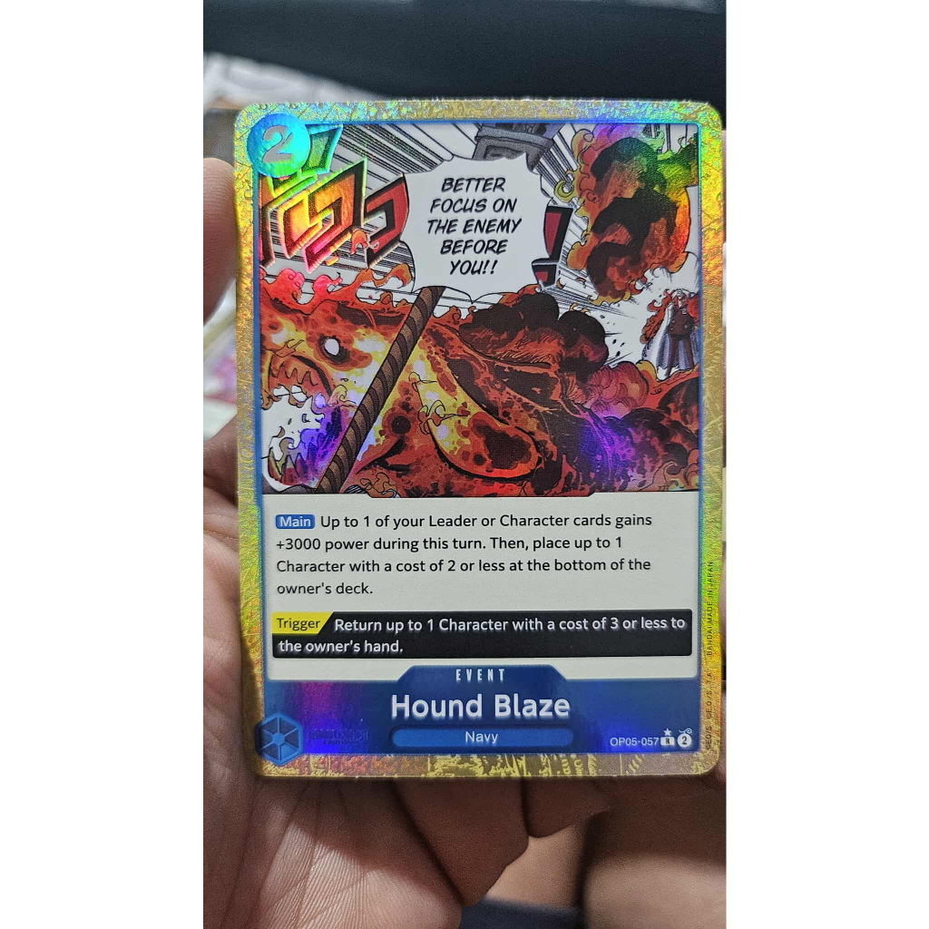 One Piece TCG English OP05-057 PR Hound Blaze PRB01 Textured Foil Card English Version | Shopee ...