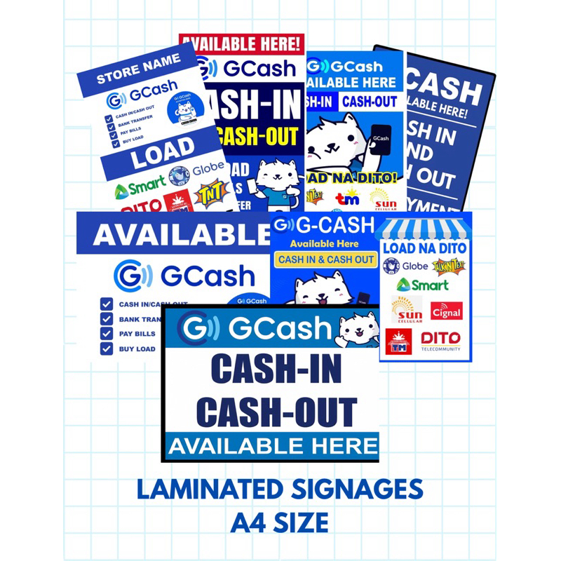 GCASH LAMINATED SIGNAGES A4 SIZE CUSTOMIZED | Shopee Philippines