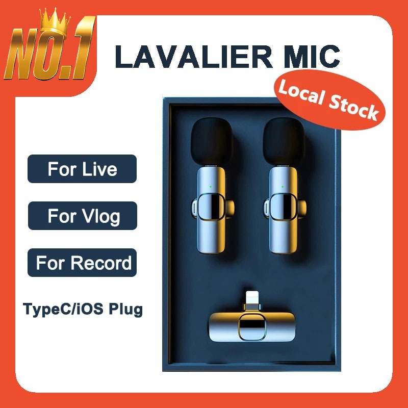 K9 Wireless Lavalier Microphone For Phone Vlogging Cellphone Portable ...