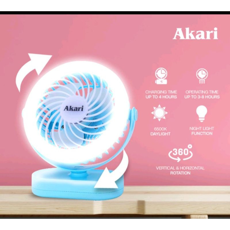 Akari Rechargeable.Fan with Ring Light | Shopee Philippines
