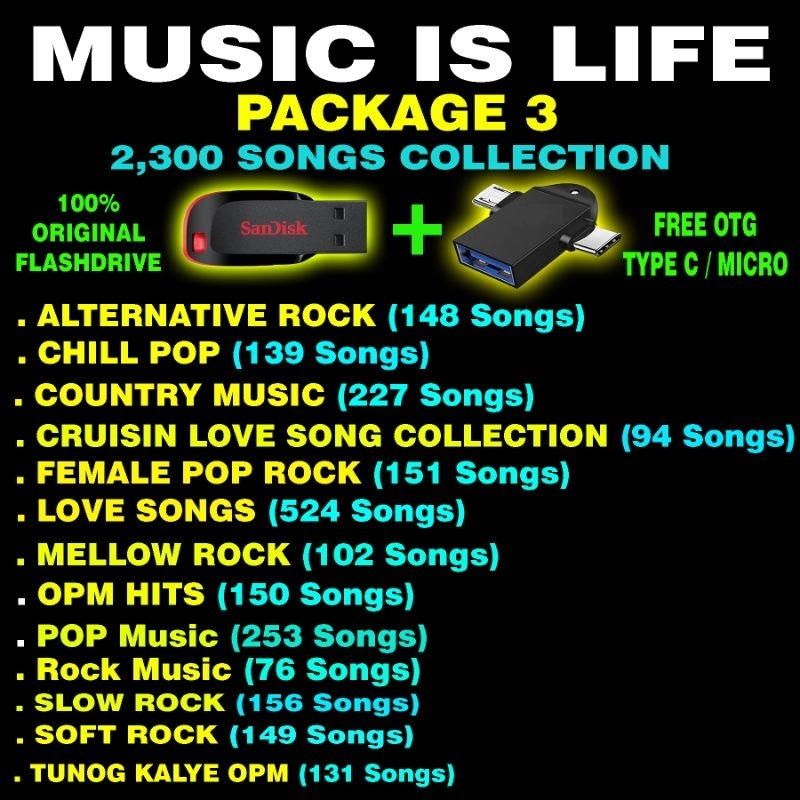 USB FLASDRIVE WITH SONGS/MUSIC FOREIGN AND OPM MP3 COLLECTIONS 320kbps ...