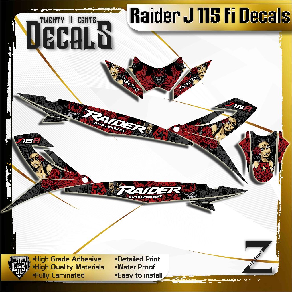 Suzuki raider j 115 fi Decals High-Quality Stickers tribal | Shopee ...