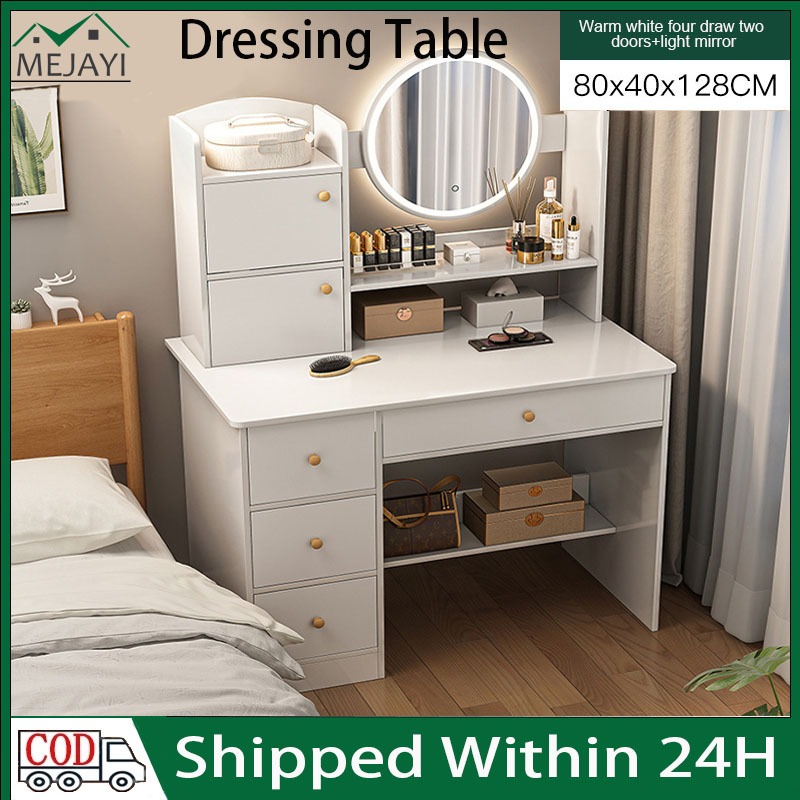 Dressing Table Organizer Integrated Small Table Dressing Table With LED ...