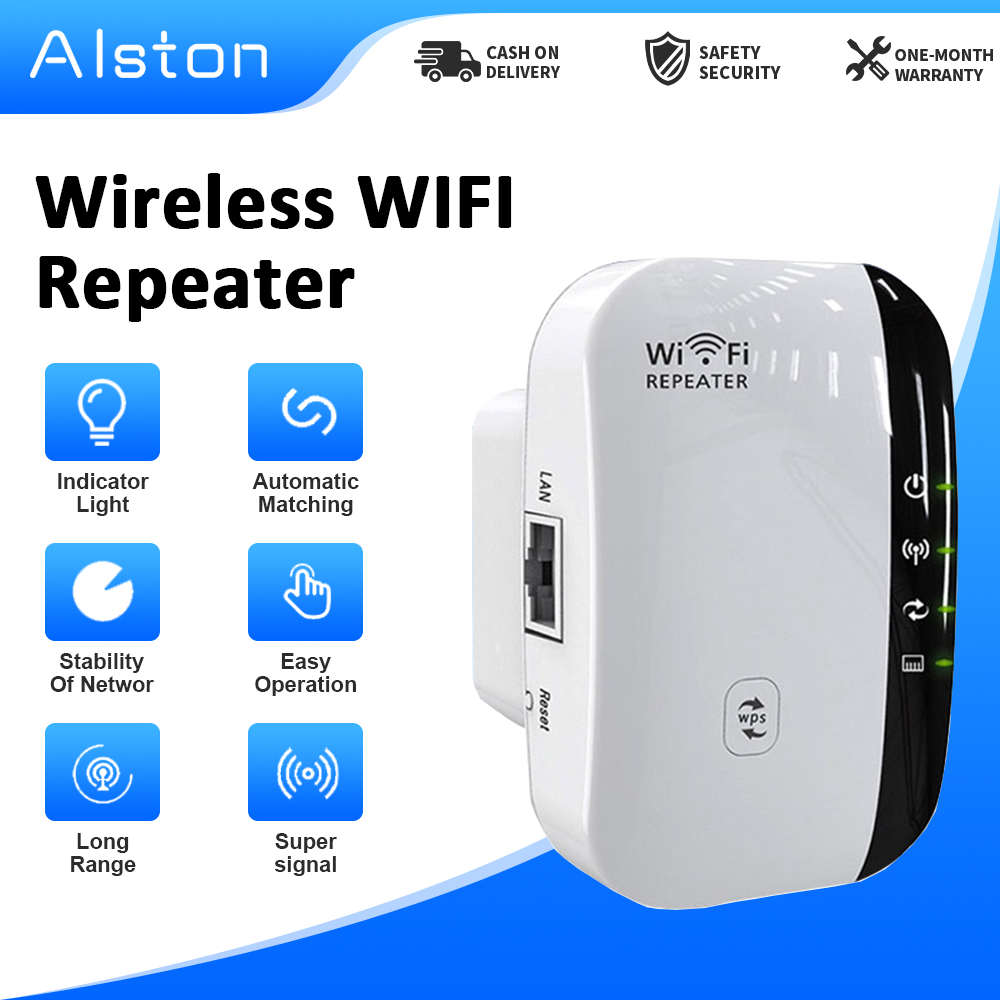 Wi-Fi Repeater 300Mbps Network Signal Extender Wireless Router Fast ...