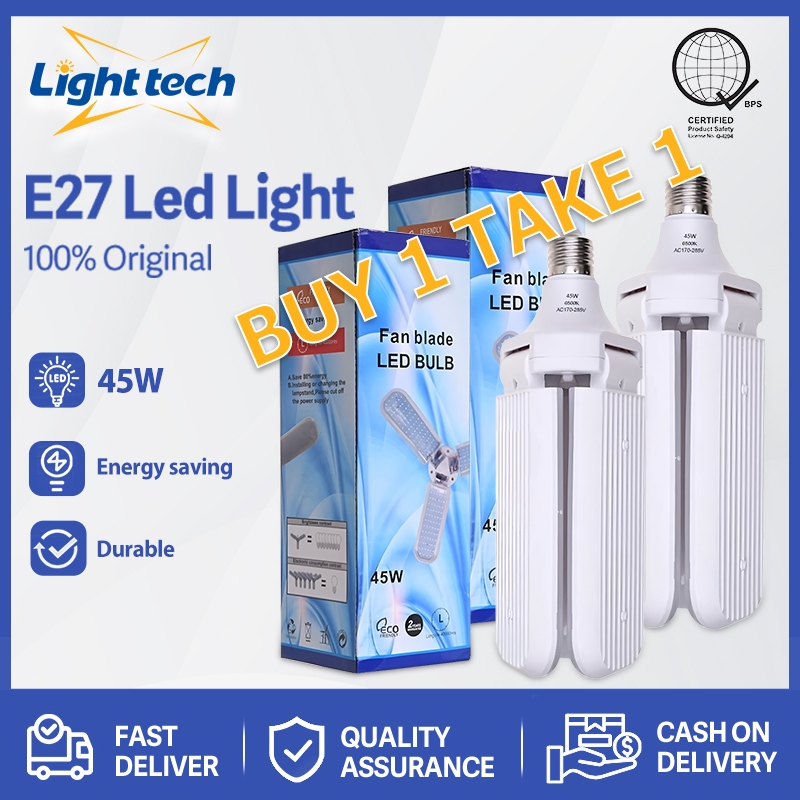 Light Tech Foldable fan bulb (Buy1 Take1) ilaw sa bahay E27 45W/28W ...