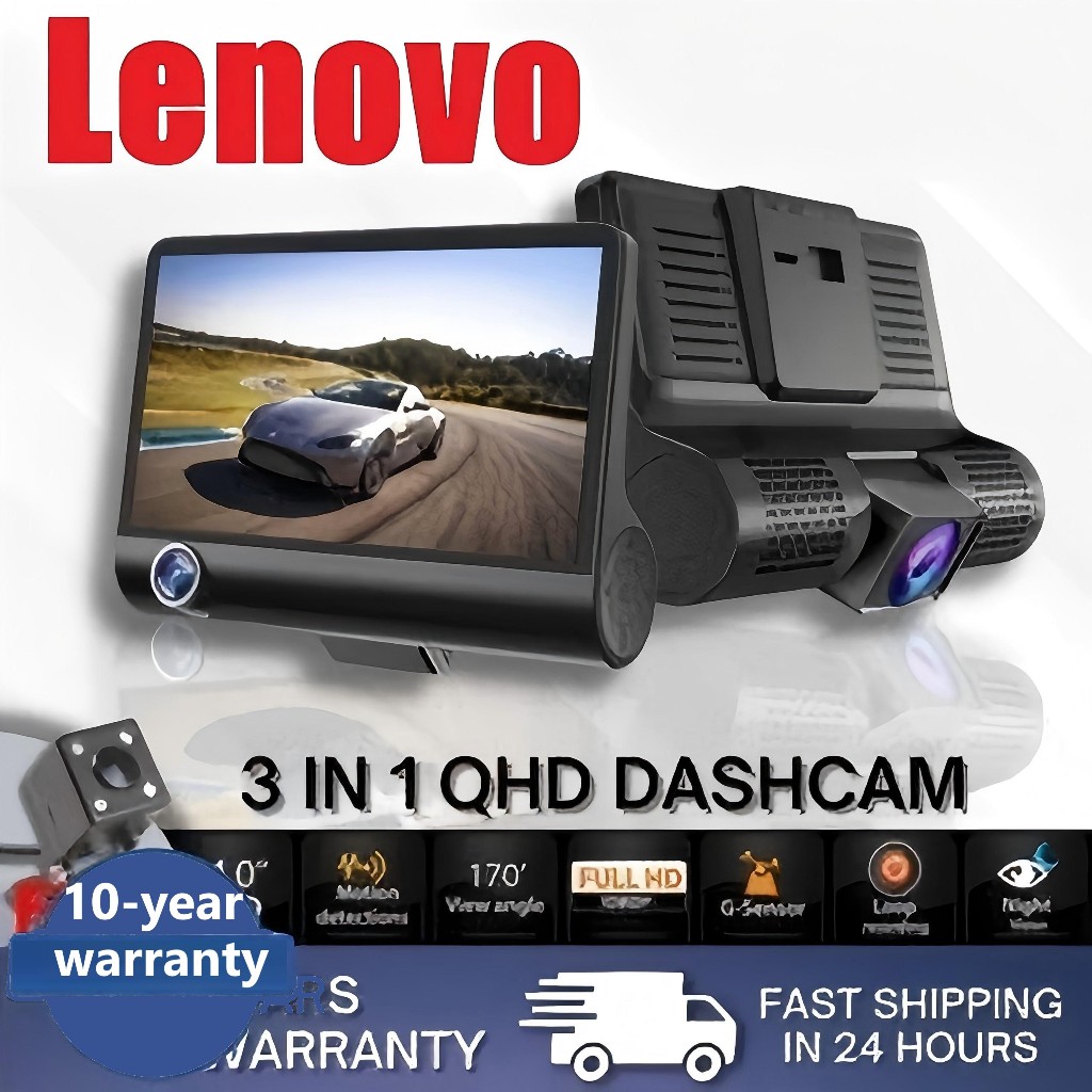 Lenovo Dash Cam For Car Dashcam For Car Front And Back With Night ...