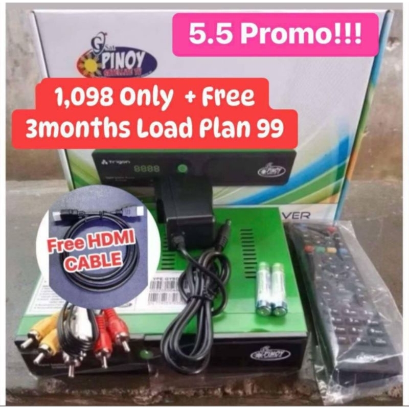 Gsat Pinoy Box only with Free load 3 months plan 99 | Shopee Philippines
