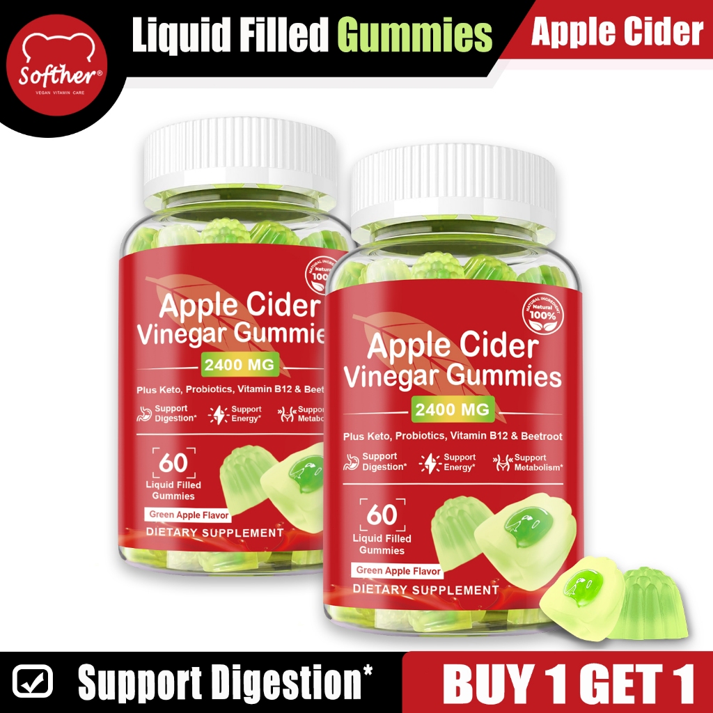 Softher Apple Cider Vinegar Gummies for Weight Loss Digestion Bloating ...