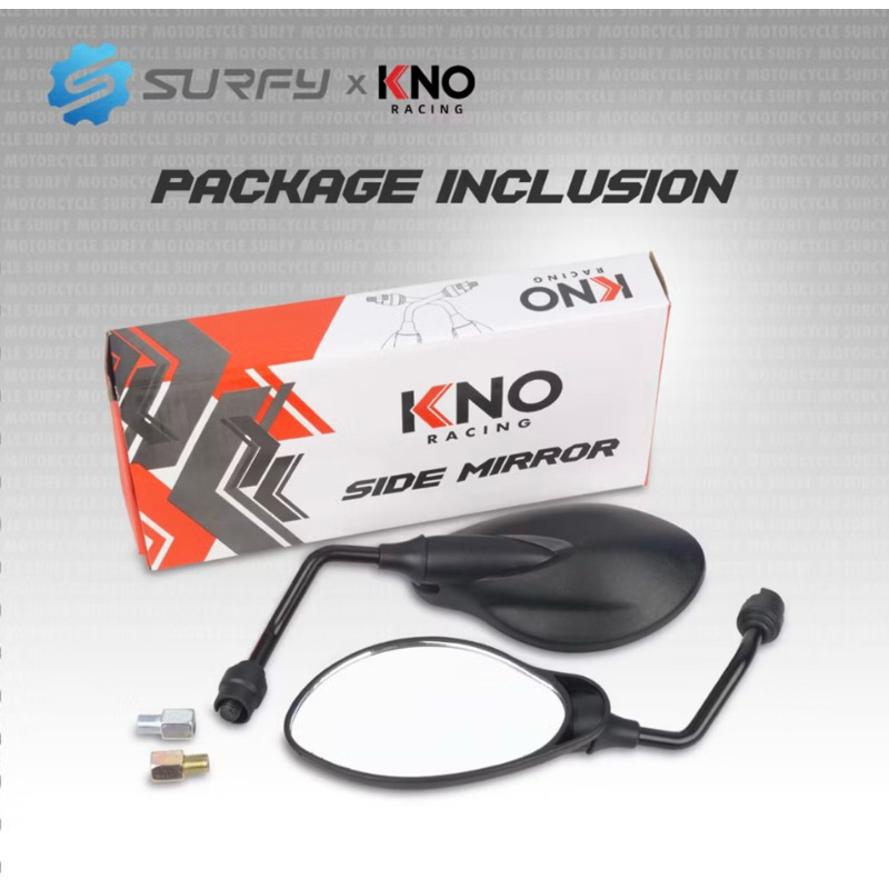 NATHAN Side Mirror Bend Stem HD Clear Lens Walang Grado Universal Black ...