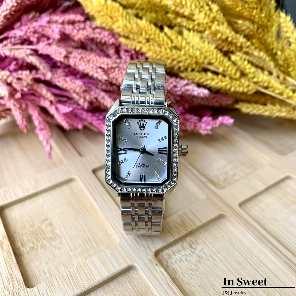 Waterproof Women's Luxury Watch Roman Numerals Stainless Steel Diamond ...