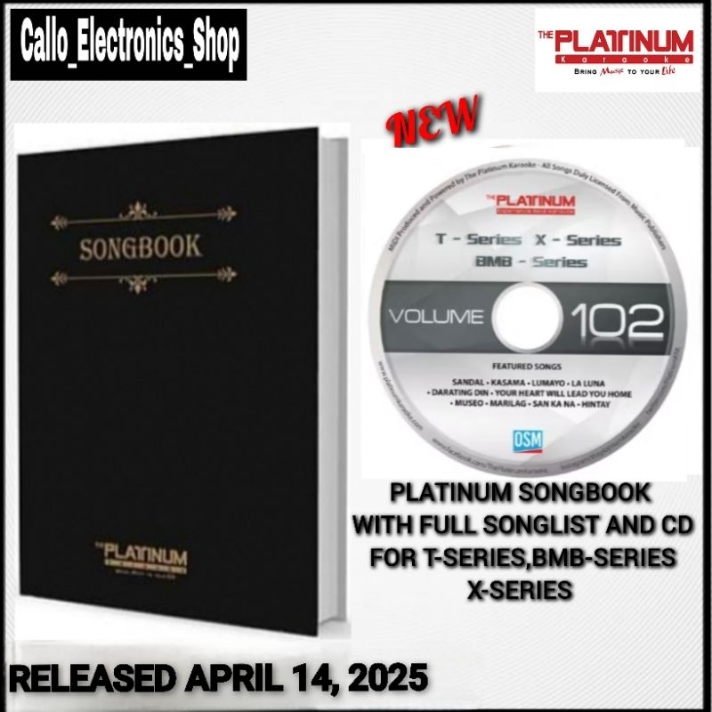 Platinum Songbook With Full Songlist And CD Volume 102 For T-series,X-Series,BMB-Series,Kapitan ...