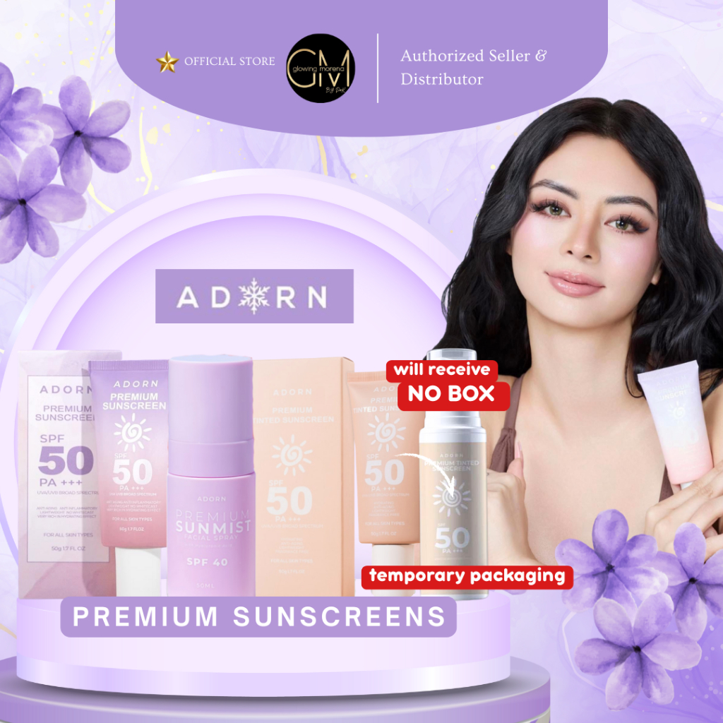 ADORN Premium Sunscreen, Tinted Sunscreen 50g SPF 50 PA+++, Sun Mist ...