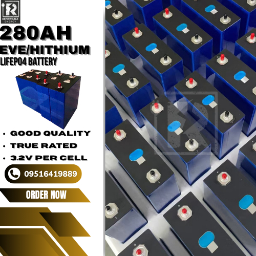 EVE BRANDNEW 280AH Lifepo4 Battery HITHIUM Prismatic 3.2V Lithium Iron Cells (MAX. 4PCS PER ...