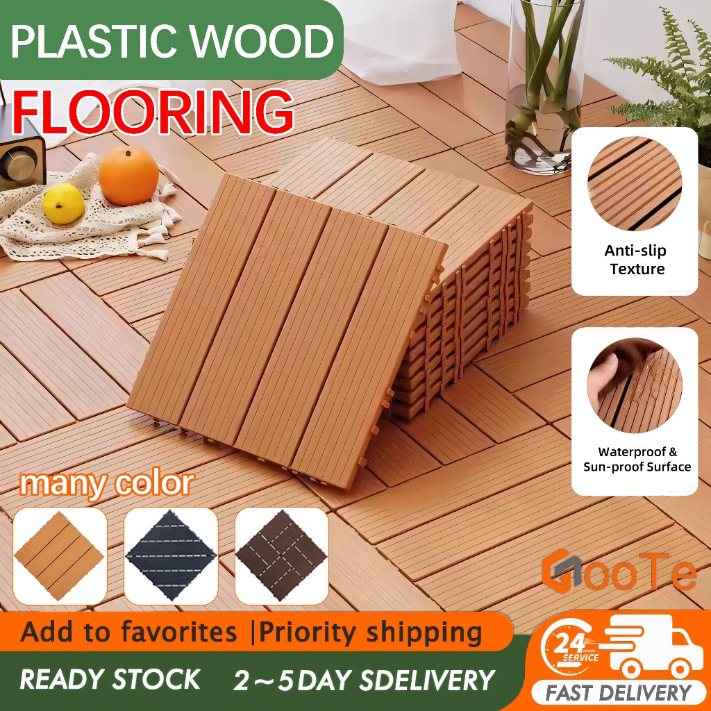 (PVC) Floor Decking tiles Indoor Outdoor DIY Interlocking Tiles for ...