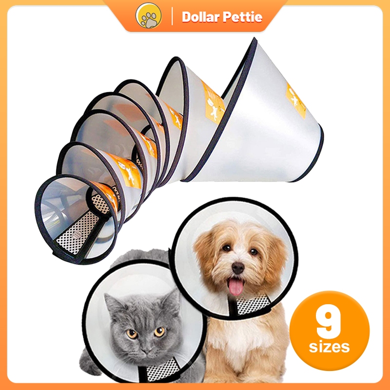 Pet Elizabeth Cone E-Collar For Dog Cat Head Cover Cone Adjustable Bite ...