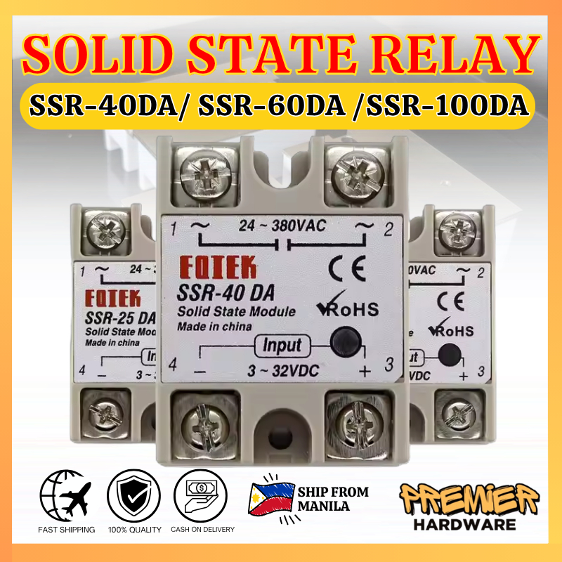 SSR-40DA SSR-60DA SSR-100DA Solid State Relay Module 3-32VDC Premier ...