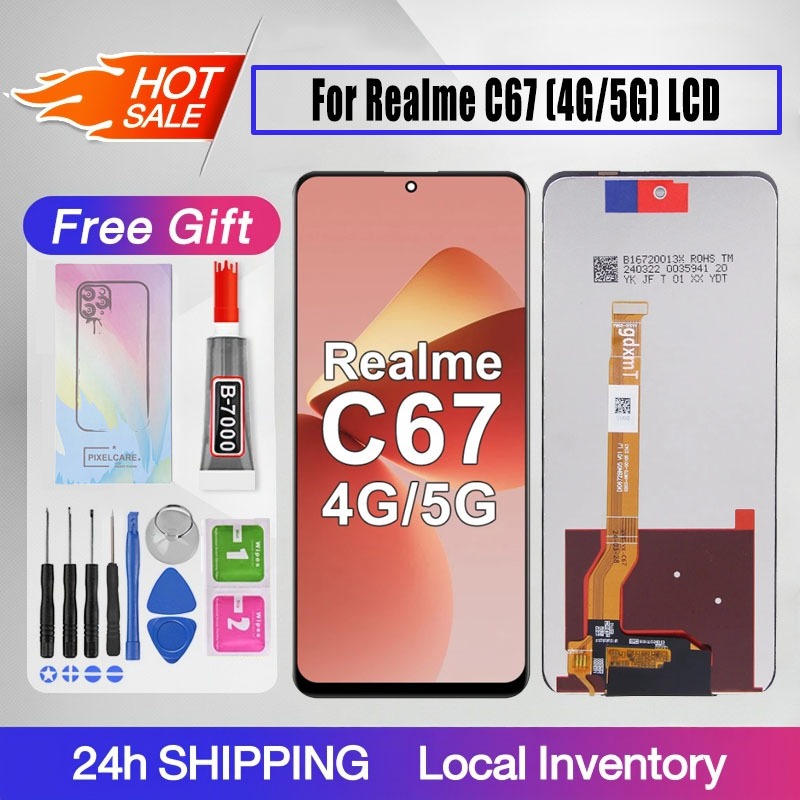 Techparts Original LCD For Realme C67 LCD + Screen parts + Free ...
