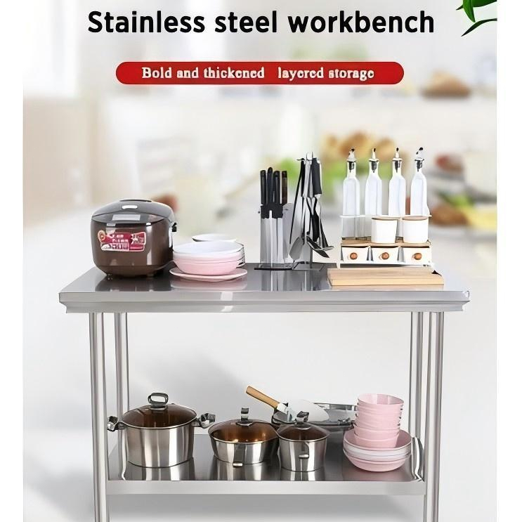 2 Layer Stainless Kitchen Table | Commercial Kitchen Prep Table | High ...