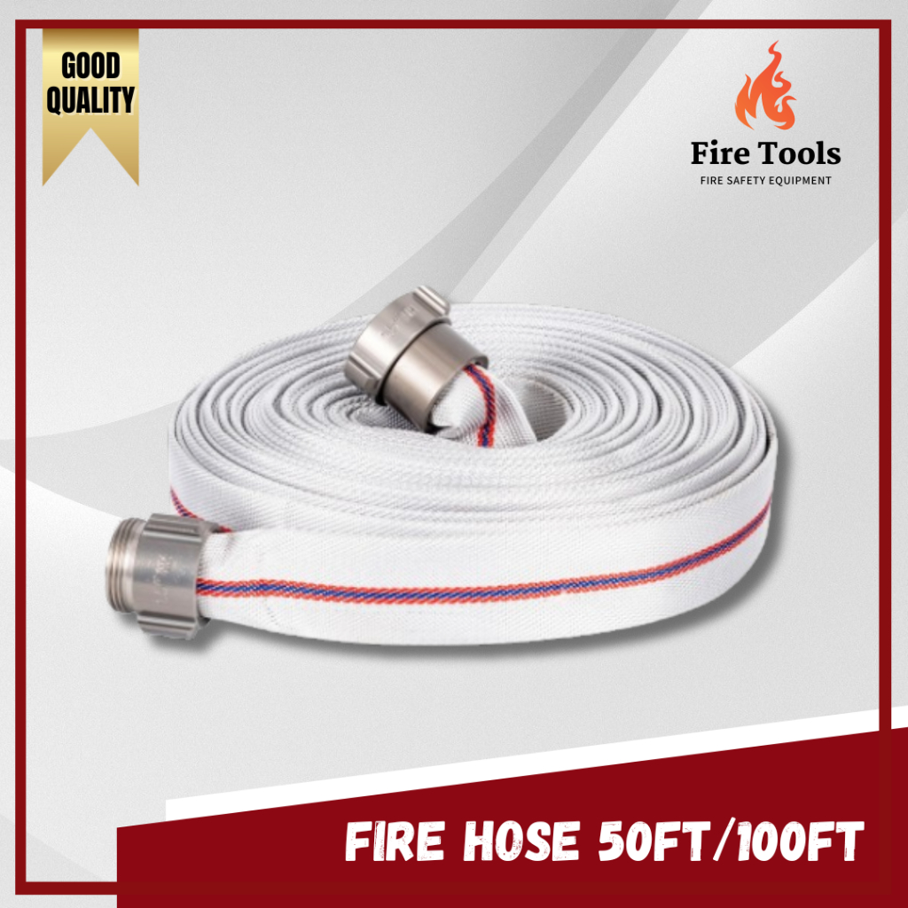 Fire Hose 50ft/100ft 1 1/2 Single Jacket Alloy Coupling 50ft/100ft ...