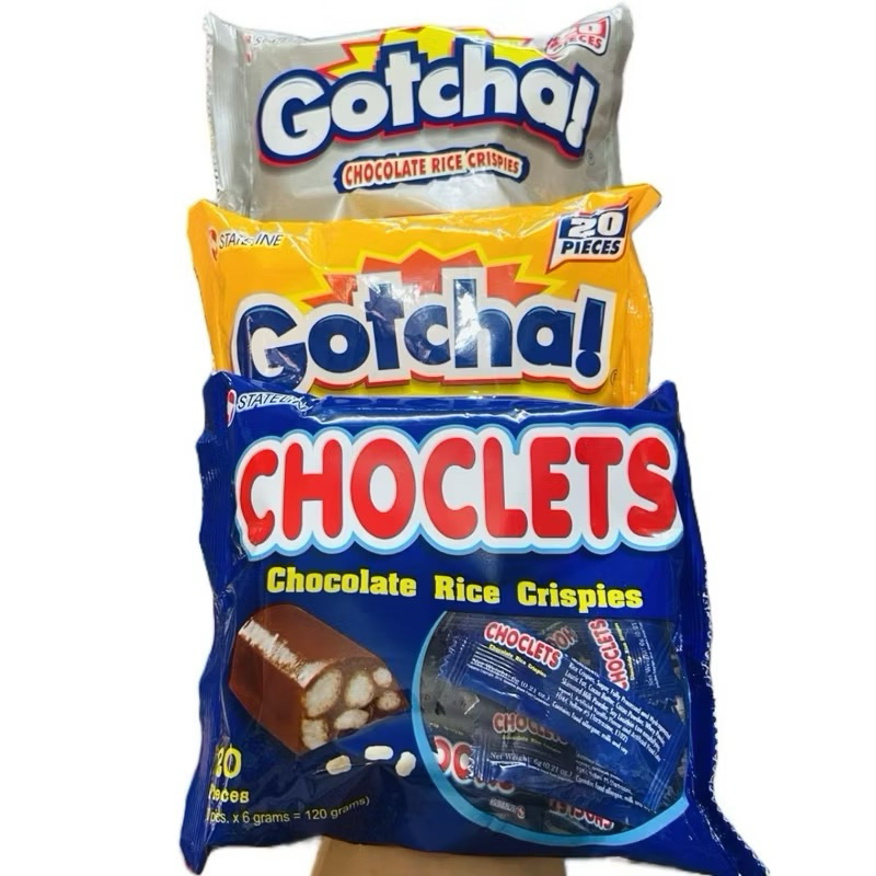 GOTCHA / CHOCLETS CHOCOLATE RICE CRISPIES 20pcs INSIDE | Shopee Philippines