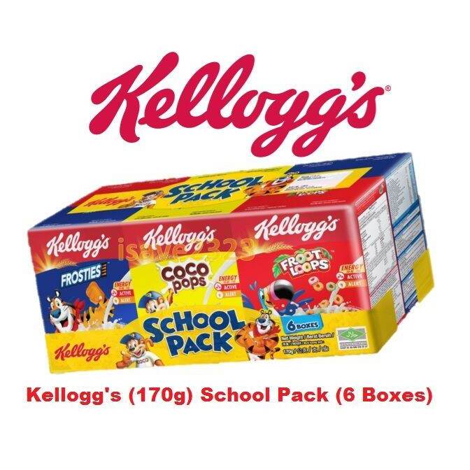 Kellogg's Assorted Froot Loops School Pack Cereal 170g - 6 mini boxes ...