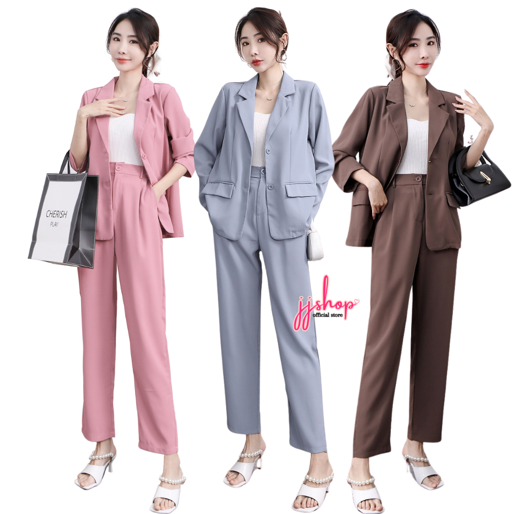 Terno Set Coords Blazer and Trouser Pants Straight Cut S to L #0727 ...
