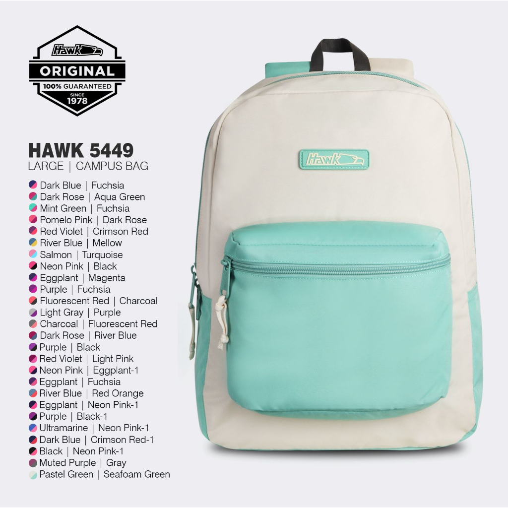 Hawk 5449 Backpack with VIRUPRO Anti-microbial protection | Shopee ...