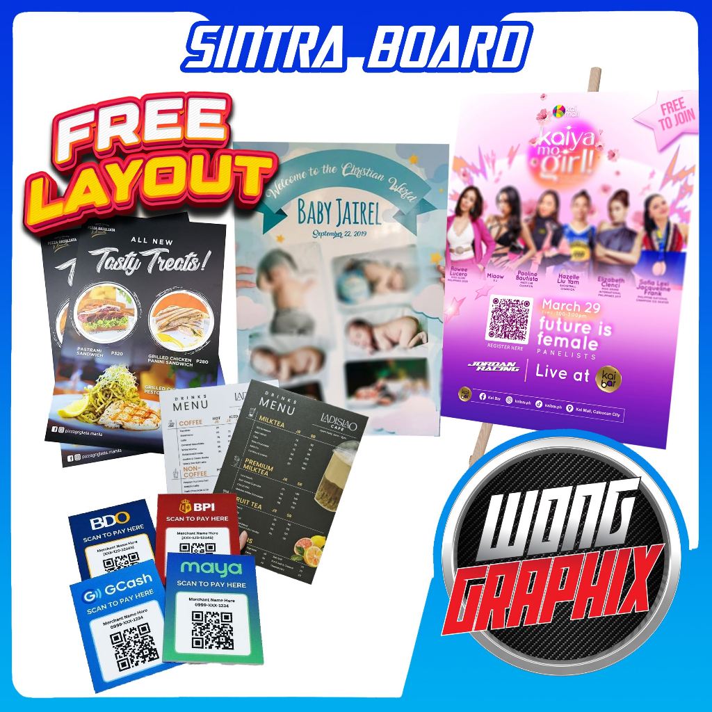 SINTRA BOARD PRINTING STICKER ON SINTRA FOR MENU AND EVENTS A3 A4 AND ...