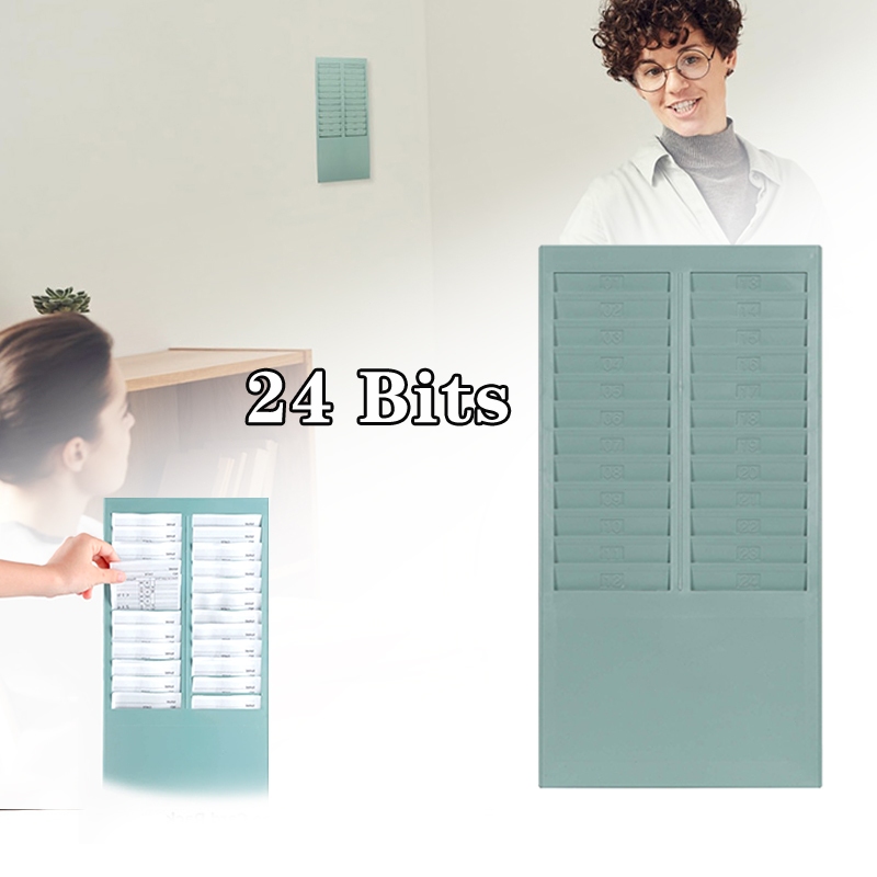 Time Record Time Rack Wall Mount Time Card Holder 24 Slots Time Card ...