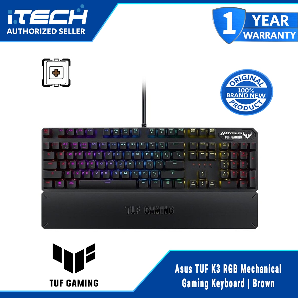 Asus TUF K3 RGB Mechanical Gaming Keyboard | Brown | Shopee Philippines