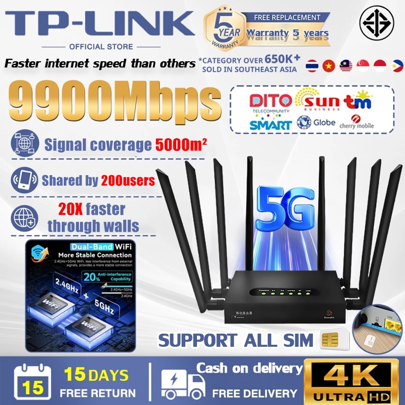 2025 Wifi Router 8 antennas 10x network Fast Ethernet Dual Band Can ...