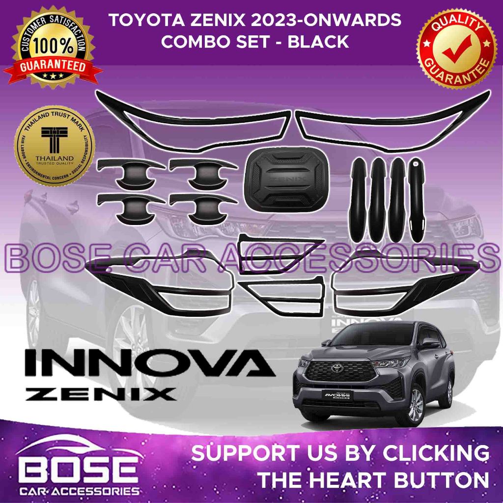 Toyota Zenix Garnish Cover 2023 2024 2025 Set Black / Chrome Car ...