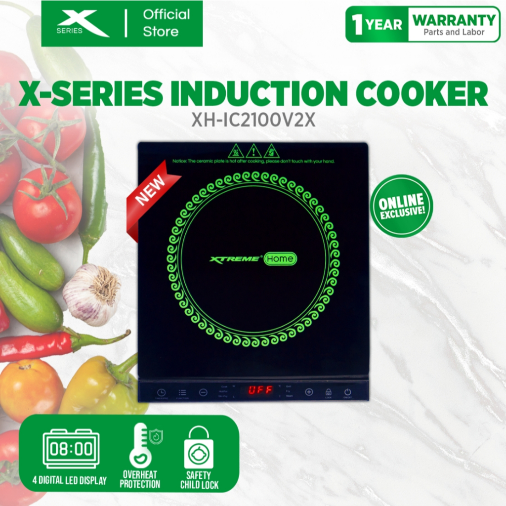 Xtreme 2100W Induction Cooker - 8 Power/Temp Levels, Rice Cooking, Soup ...