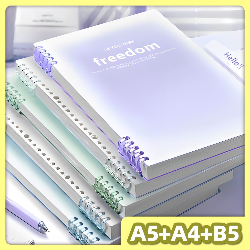 A4 / A5 / B5 Morandi Coil Notebook Loose Detachable leaf Notebook Aesthetic Notepad School ...