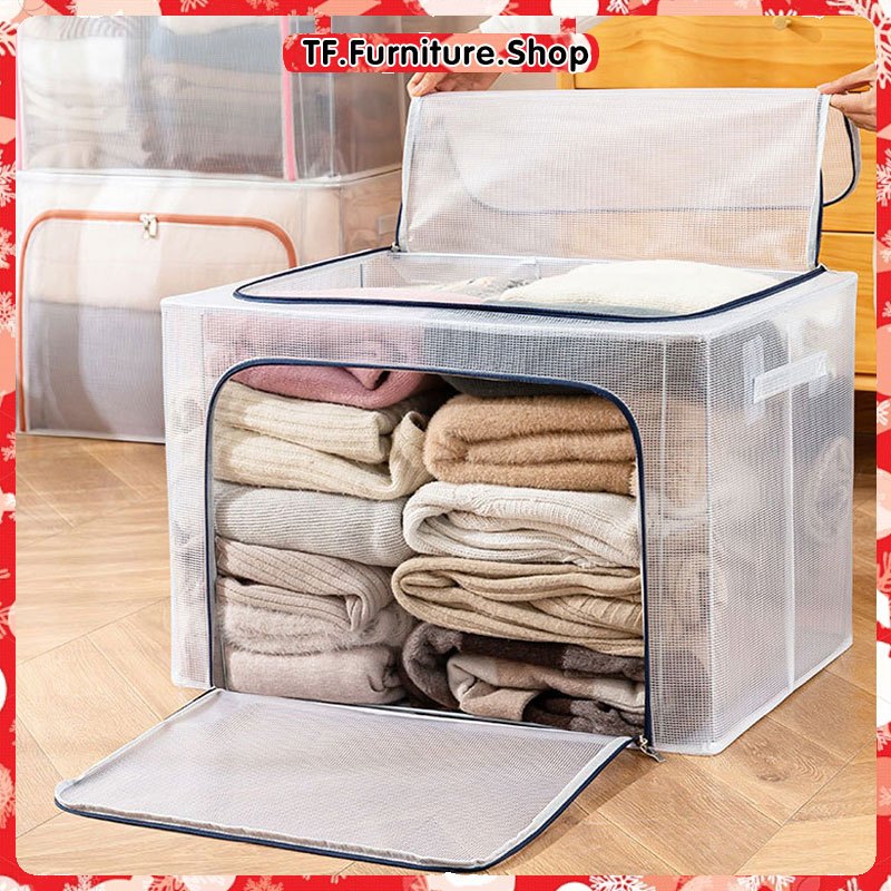 Large Capacity Foldable PVC Storage Box Dust-proof Waterproof Clothes ...