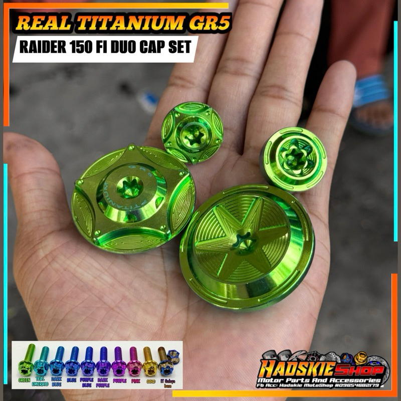 REAL TITANIUM GR5 SUZUKI RAIDER 150 Fi DUO CAP SET | Shopee Philippines
