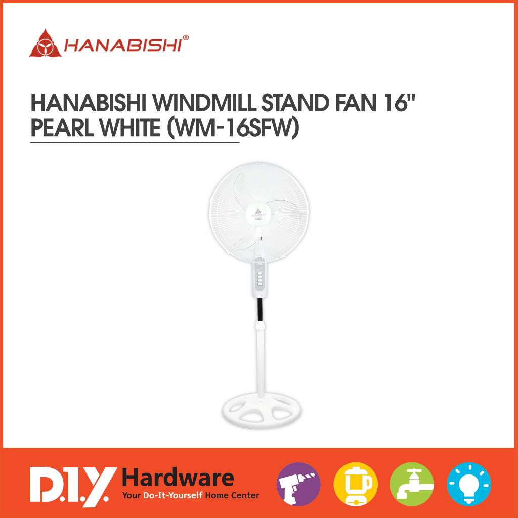 HANABISHI Windmill Stand Fan 16" – Pearl White (WM-16SFW) - ONLINE ...