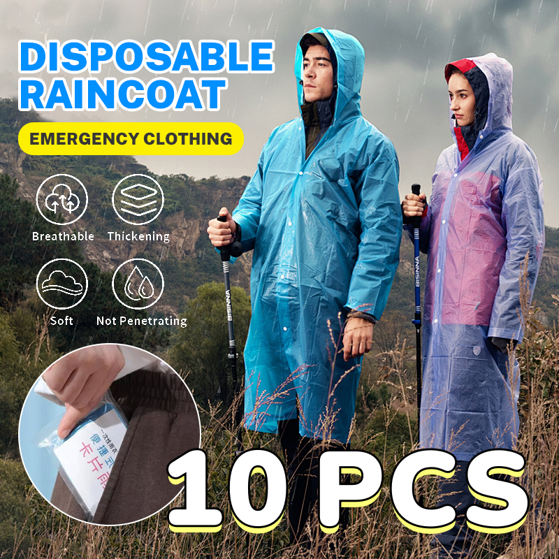 10 PCS Card Raincoat Disposable Portable Raincoat Whole Body Rain Cover ...