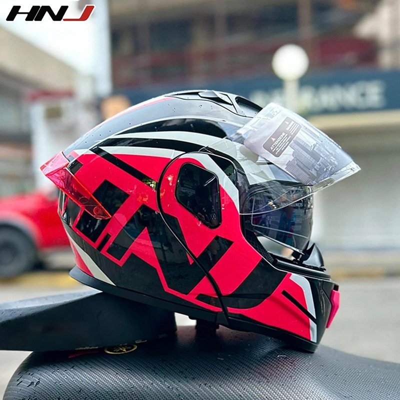 HNJ 937 W/D Modular Motorcycle Full Face helmet Women And Men With ICC ...