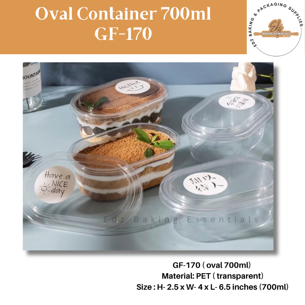Oval Plastic Container 25pcs PET ( transparent) | Shopee Philippines