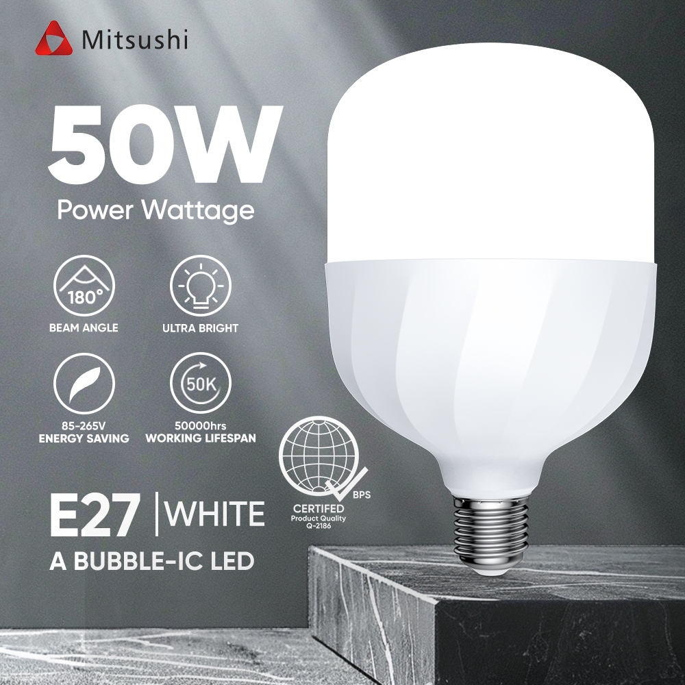 Mitsushi LED Bulb 5W 9W 13W 18W 30W 40W 50W White high brightness LED bulb | Shopee Philippines