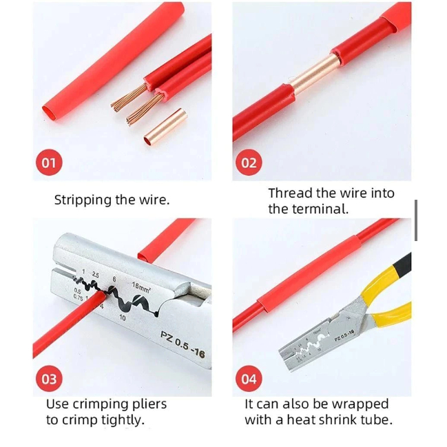 GT Copper Connecting Pipe Wire Joint Small Copper Tube Terminal Cable ...